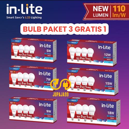 Jual LAMPU LED PAKET INLITE BULB / BOHLAM 5W 7W 9W 12W 15W 18W INB007 - 5WATT PUTIH - Kota ...