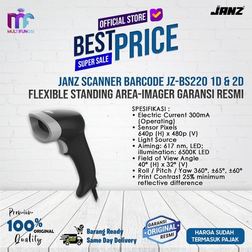 Promo Janz Scanner Barcode JZ-BS220 1D & 2D Flexible Standing Area ...