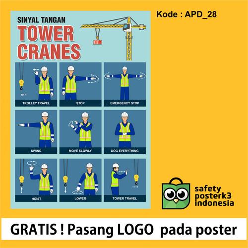 Jual Safety Poster K3 : Sinyal Tangan Kode Tower Cranes Pekerjaan ...