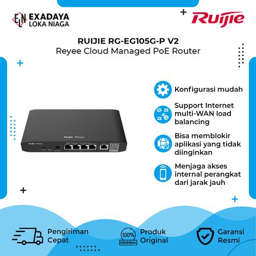 Jual Ruijie RG-EG105G-P , Reyee 5 Port Gigabit Cloud Managed Router PoE ...