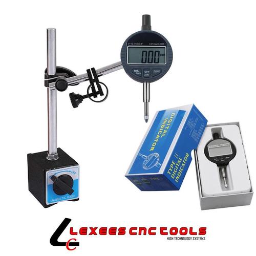 Jual Paket Dial Indicator Digital + Magnetic Base Test Stand Gauge Pick ...