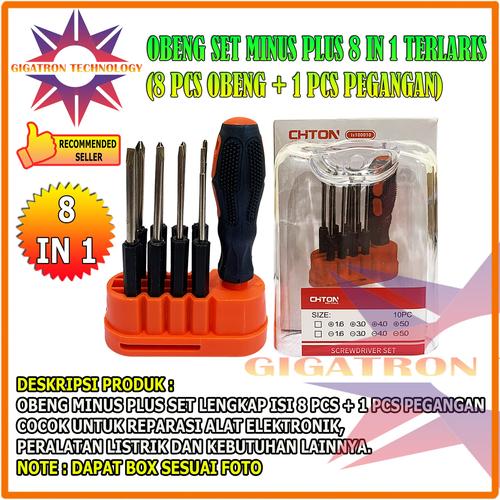 Promo Obeng Set Minus Plus Lengkap 8 In 1 / Obeng Set 8 In 1 Plus Minus ...