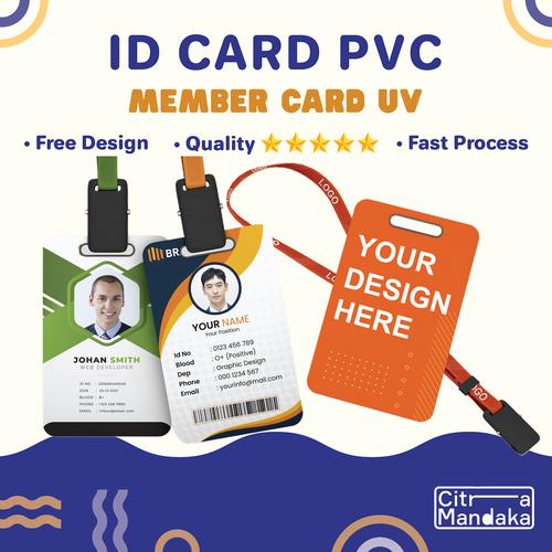Jual Cetak Id Card Custom UV PRINT PVC Tanda Pengenal Karyawan Perusahaan - 1 Sisi, Tanpa Lubang ...