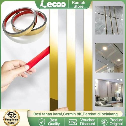 Jual 5M Rol Wall molding stiker dinding stainless steel List plat strip ...