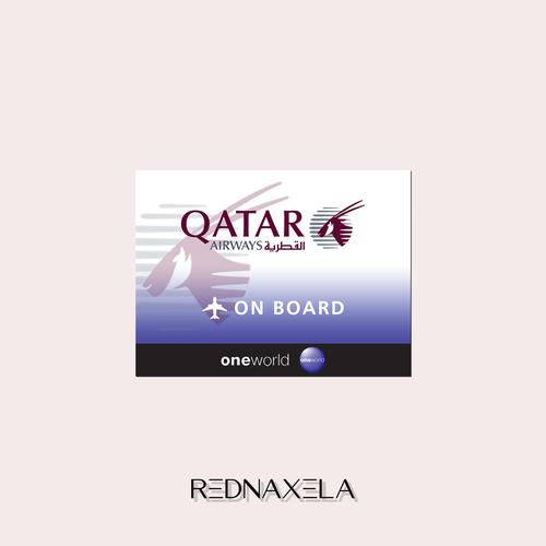 Jual Stiker Vinyl Qatar Airways Stiker Koper On Board Sign Sticker ...