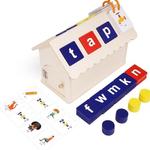 Jual wooden CVC spelling game ten frame seth math sight words flash ...
