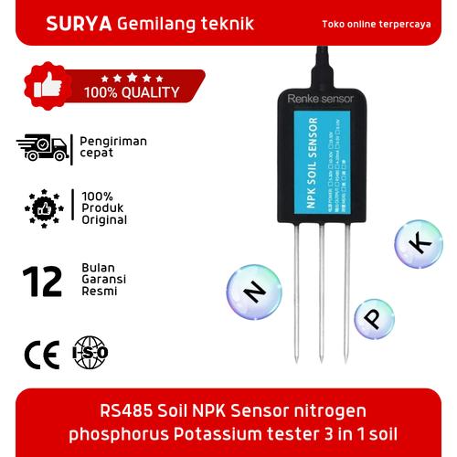 Jual RS485 Soil NPK Sensor nitrogen phosphorus Potassium tester 3 in 1 ...