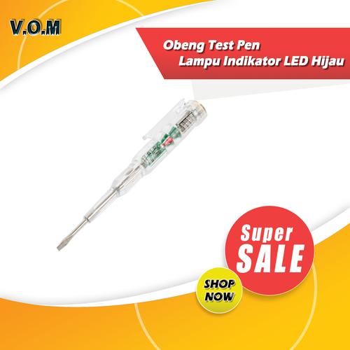 Promo Obeng Test Pen Minus Lampu Indikator LED Hijau Tespen Sensor ...
