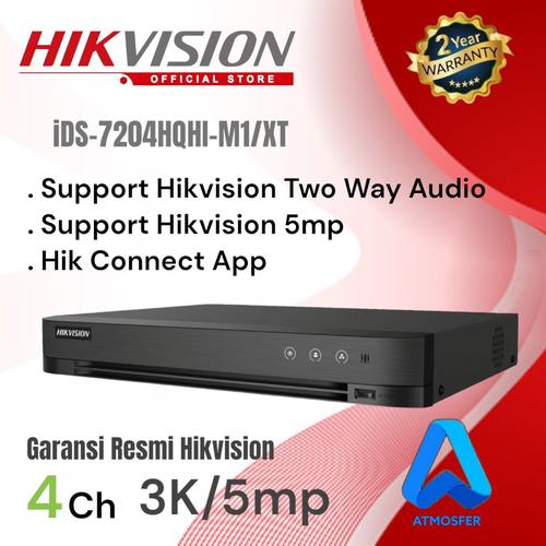 Jual Dvr Hikvision 4ch 5mp 3k Support Two Way Audio iDS-7204HQHI-M1/XT ...
