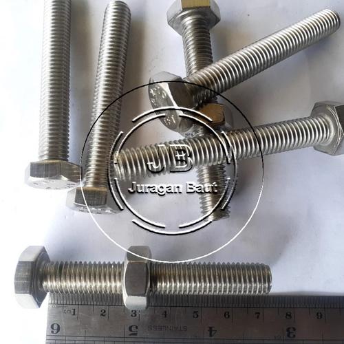 Jual BAUT KUNCI 17 STAINLESS STEEL M10X70 SS PANJANG 7CM 7 CM 70MM BAUT MUR M10 X 70 SUS 304 ...