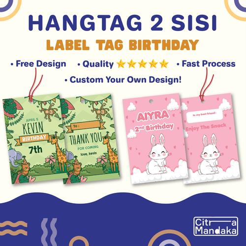 Jual Hang Tag Ulang Tahun Anak Custom 2 Sisi | Label Souvenir Ulang ...