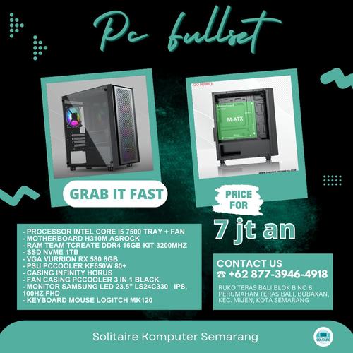 Jual PC Rakitan Fullset i5 7500 | DDR4 16GB Kit | NVMe 1TB | RX 580 ...