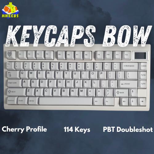 Promo Keycaps BOW (Black on White) Lite PBT Double Shot Cherry Profile ...