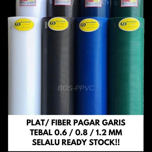Jual Fiber plat plastik tutup pagar motif garis indoplast 0.6 / 0.8 / 1 ...