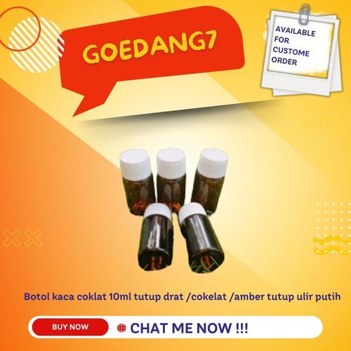 Jual Botol kaca coklat 10ml tutup drat /cokelat /amber tutup ulir putih ...
