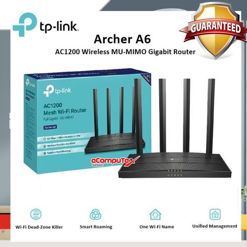 Jual TPLink A6 AC 1200 Mesh WiFi Router TP Link ARCHER A6 AC1200 MU ...