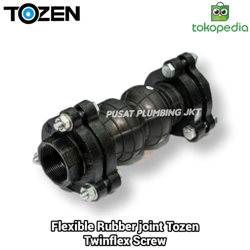 Jual Flexible Rubber Joint Tozen Twinflex 2" inch 50mm Screw / Flexible Drat Tozen 2" inch ...