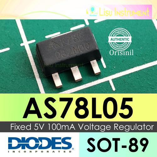 Jual AS78L05 78L05 Fixed 5V 100mA Positive Voltage Regulator SOT-89 E78E AS78L05RTR-E1 Diodes ...