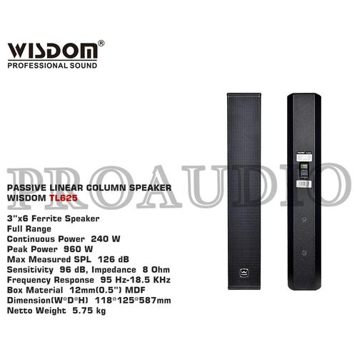 Jual SPEAKER PASIF COLUMN WISDOM TL625 | TL 625 ORIGINAL WISDOM 240 ...