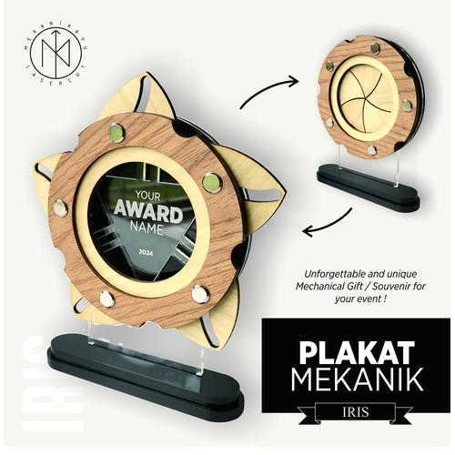 Jual Plakat Mekanik Kayu Akrilik Unik Piagam Penghargaan Souvenir ...