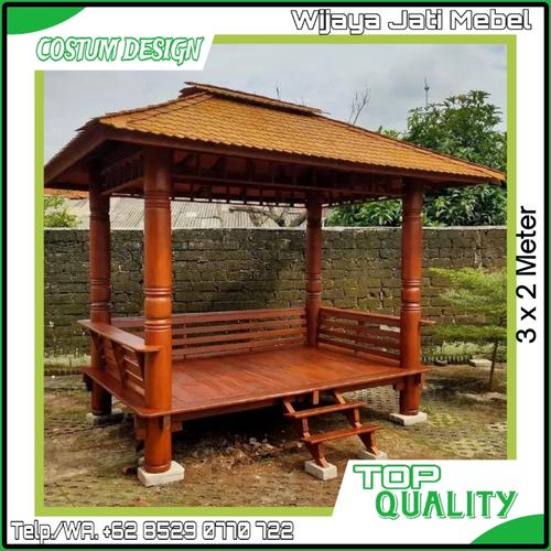 Jual Gazebo Tiang Motif Ukuran 300 x 200 cm | Saung Taman Kayu Kelapa ...