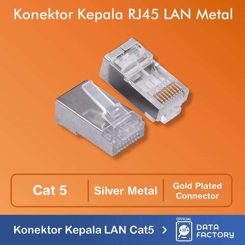 Jual Konektor Connector RJ45 Kepala LAN RJ45 CAT5 FTP STP Outdoor / Indoor Shielded CAT 5 Besi ...