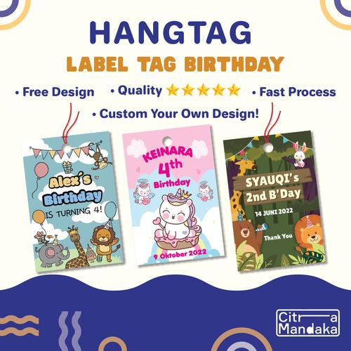 Jual Label Souvenir Ulang Tahun 1 Sisi |Hang Tag Ulang Tahun Anak ...