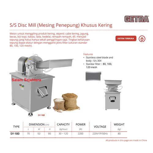 Jual S/S DISC MILL (MESIN PENEPUNG) KHUSUS KERING GETRA SY-180 Mesin ...