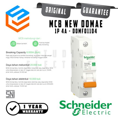 Jual Schneider MCB New Domae 1P 4A 6kA SNI - 1 Phase 4 Ampere DOMF01104 - Jakarta Barat - Studio ...