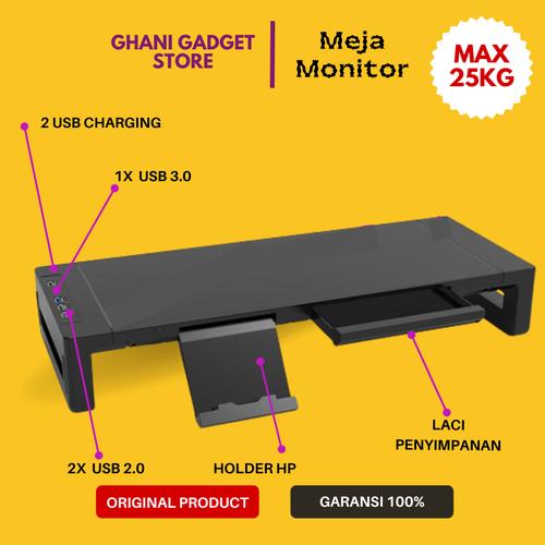 Jual Meja Laptop Macbook Desk layar Monitor Stand USB 3.0 Charging Port ...