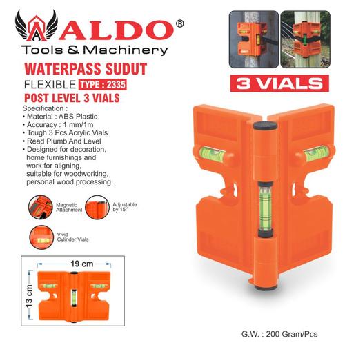 Jual WATERPASS SUDUT FLEXIBLE 2335 / POST LEVEL 3 VIALS / ALAT UKUR ...