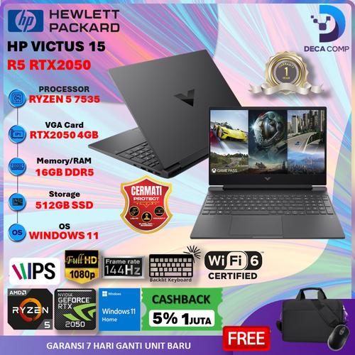 Promo HP Victus 15 AMD RYZEN 5 7535HS 16GB 512GB RTX 2050 15.6 FHD IPS ...