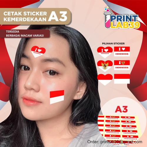 Jual CETAK STIKER KEMERDEKAAN A3 I PRINT STICKER MERAH PUTIH I STIKER ...