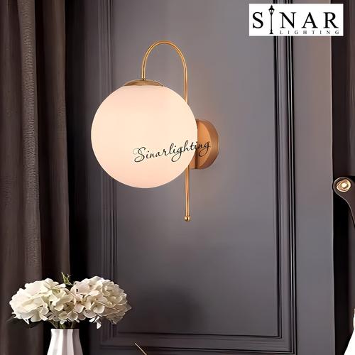 Jual Lampu dinding Minimalis kaca 15 cm body Gold/hitam D60121 - Hitam ...