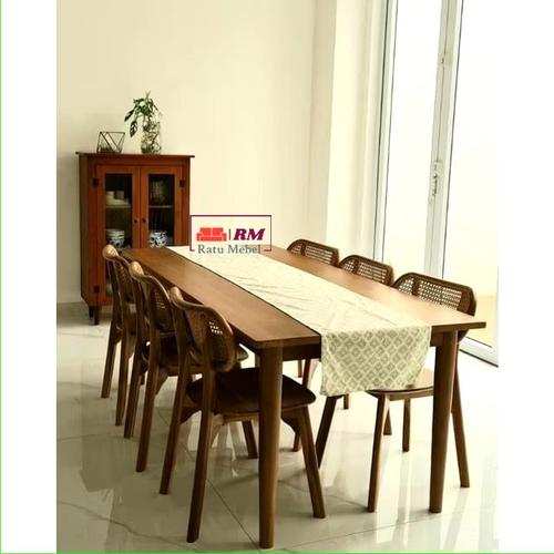 Jual Meja makan set 6 kursi rotan lengkap busa kayu jati kualitas bagus - Kab. Jepara - Ratu ...