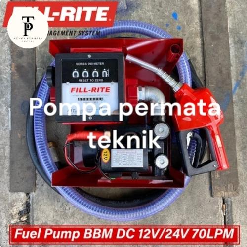 Jual Pompa solar DC 12V 70LPM Pompa transfer BBM Flow meter FILL-RITE ...