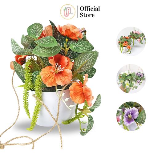 Promo Hanging Pot Bunga Plastik Mini Dekorasi Indoor Outdoor Artificial ...