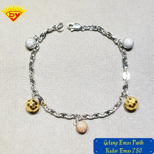 Jual Gelang Rantai Emas Putih 015 Kadar Emas 750 - Jakarta Pusat - TOKO ...