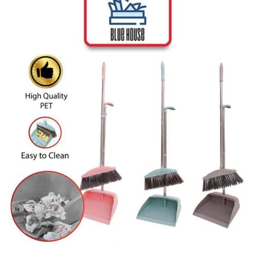 Jual Special Set Sapu Pengki Sekop Sampah Dustpan With Broom - Biru ...