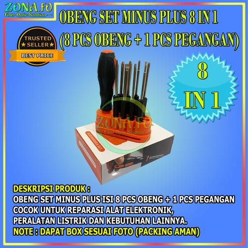 Promo Obeng Set Minus Plus Lengkap 8 In 1 / Obeng Set 8 In 1 Plus Minus ...