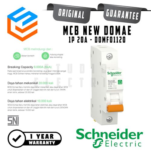 Jual Schneider MCB New Domae 1P 20A 6kA SNI - 1 Phase 20 Ampere DOMF01120 - Jakarta Barat ...