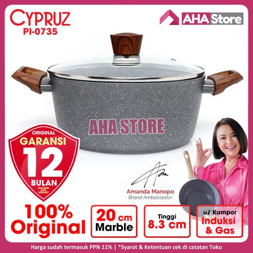 Jual Cypruz Panci Induksi Marble + Tutup Kaca 20 cm PI-0735 - 24 cm PI ...