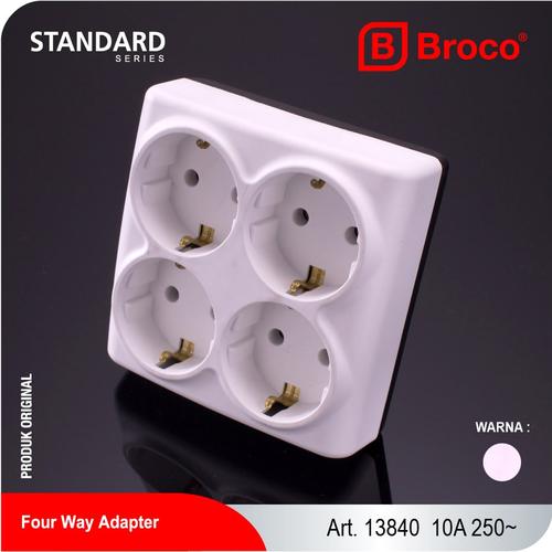 Jual 13840 Broco Steker Adaptor 4 Lubang Four Way Adapter Plug With ...