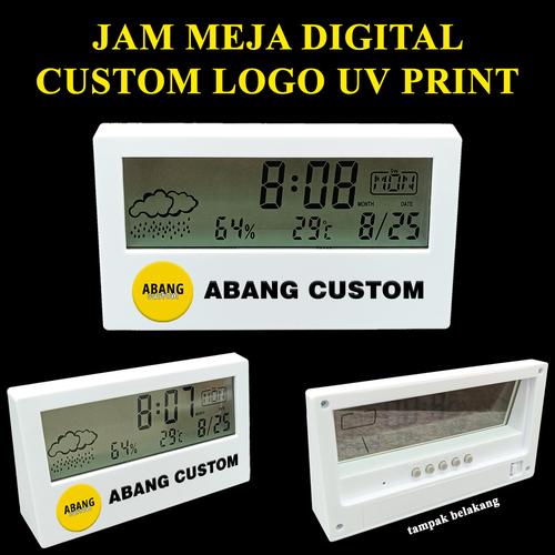 Jual Jam Meja Digital Clock Souvenir Promosi Cetak Logo UV Print Custom ...