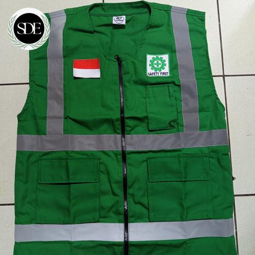 Jual Rompi Safety / Rompi Proyek BAhan Drill + Logo Warna Hijau ...