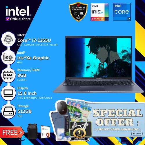 Promo ASUS VIVOBOOK 15 A1504VA - INTEL CORE I7 1355 RAM 16GB 512GB SSD W11+OHS 15.6 FHD VIPS FP ...