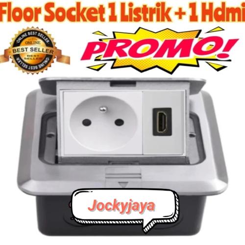 Jual Floor Socket Lantai Meja - Stop Kontak Tanam Socket 1 Listrik + 1 ...