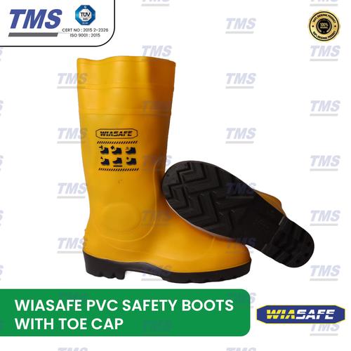 Jual Sepatu Safety Boots Kuning WIASAFE PVC Safety Boots Toe Cap ...