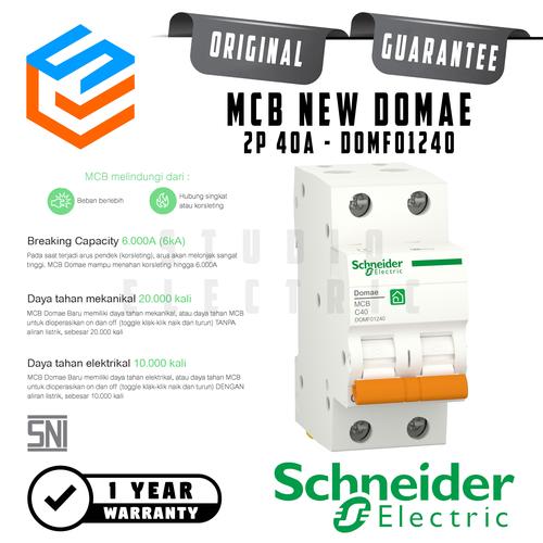 Jual Schneider MCB New Domae 2P 40A 6kA SNI - 2 Phase 40 Ampere DOMF01240 - Jakarta Barat ...