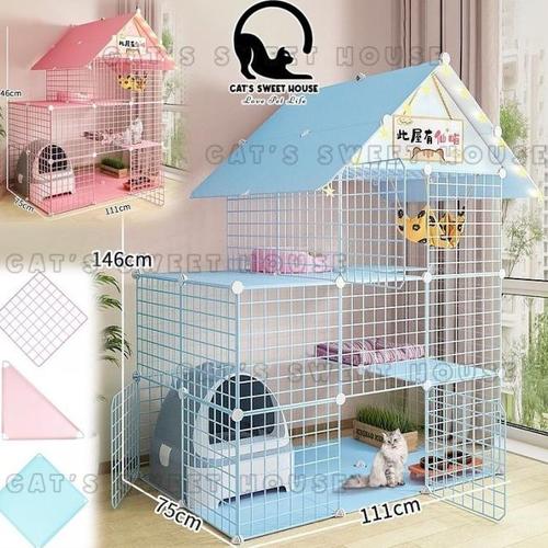 Jual 1 Set Kandang Kucing Besar Pagar Kucing Anjing Kandang Anjing ...